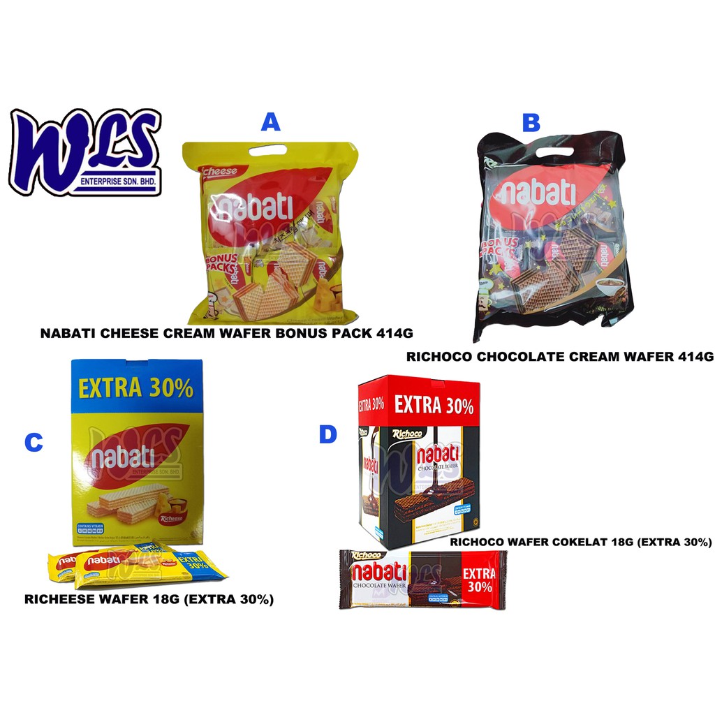 NABATI CHEESE CREAM WAFER BONUS PACK + RICHOCO CHOCOLATE CREAM WAFER + NABATI RICHEESE WAFER ...