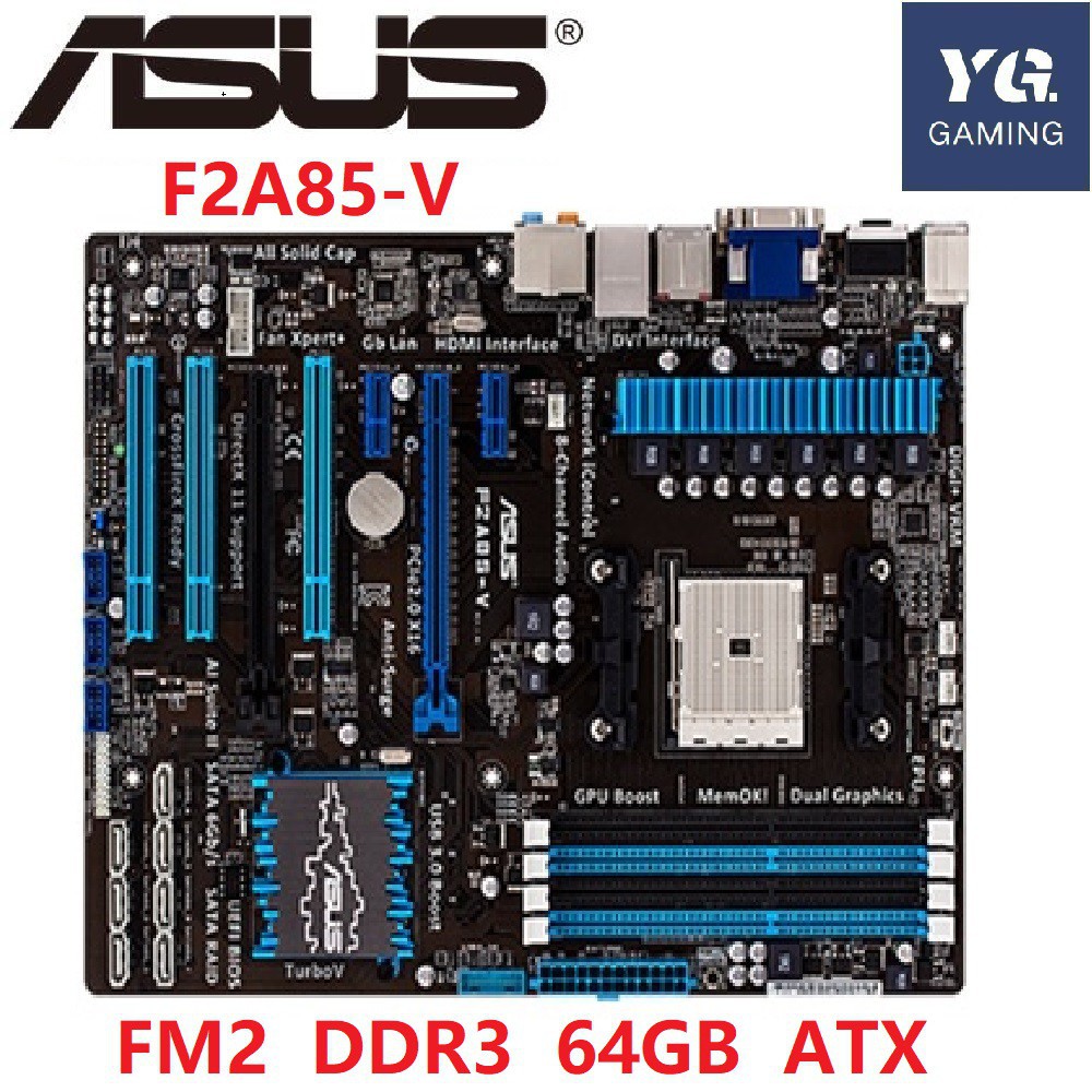 Asus f2a85-v desktop motherboard a85x socket fm2 ddr3 64gb atx original used mainboard | BeeCost