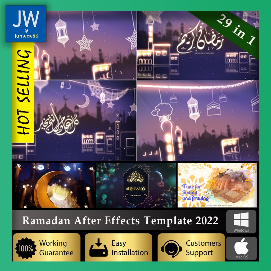Ramadan After Effects Template 2022 - 29 In 1 Super Value Pack | Shopee Malaysia