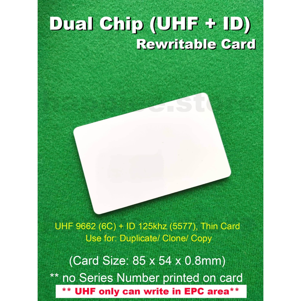 UHF + ID Dual Frequency Chip (UHF 6C + T5577 ) Rewritable Card | Shopee ...