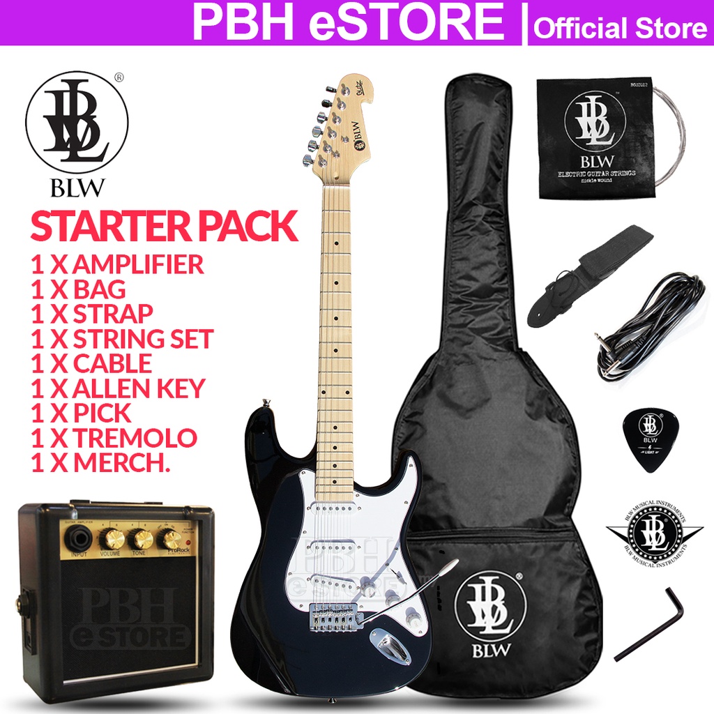 BLW GLITZ MKII Electric Guitar Starter Pack Stratocaster Style Gitar ...