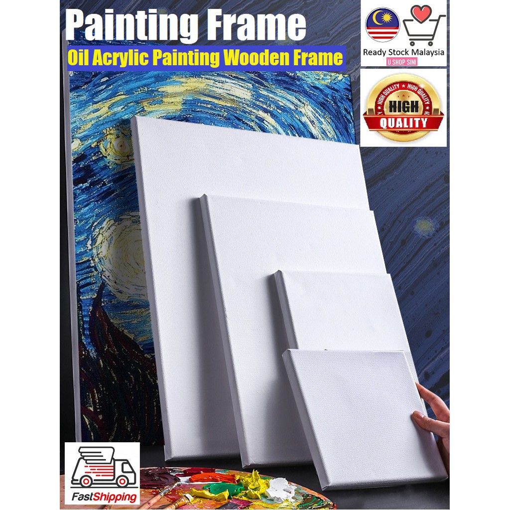 1177A【Malaysia Ready Stock】Painting Frame White Blank Rectangle Canvas ...