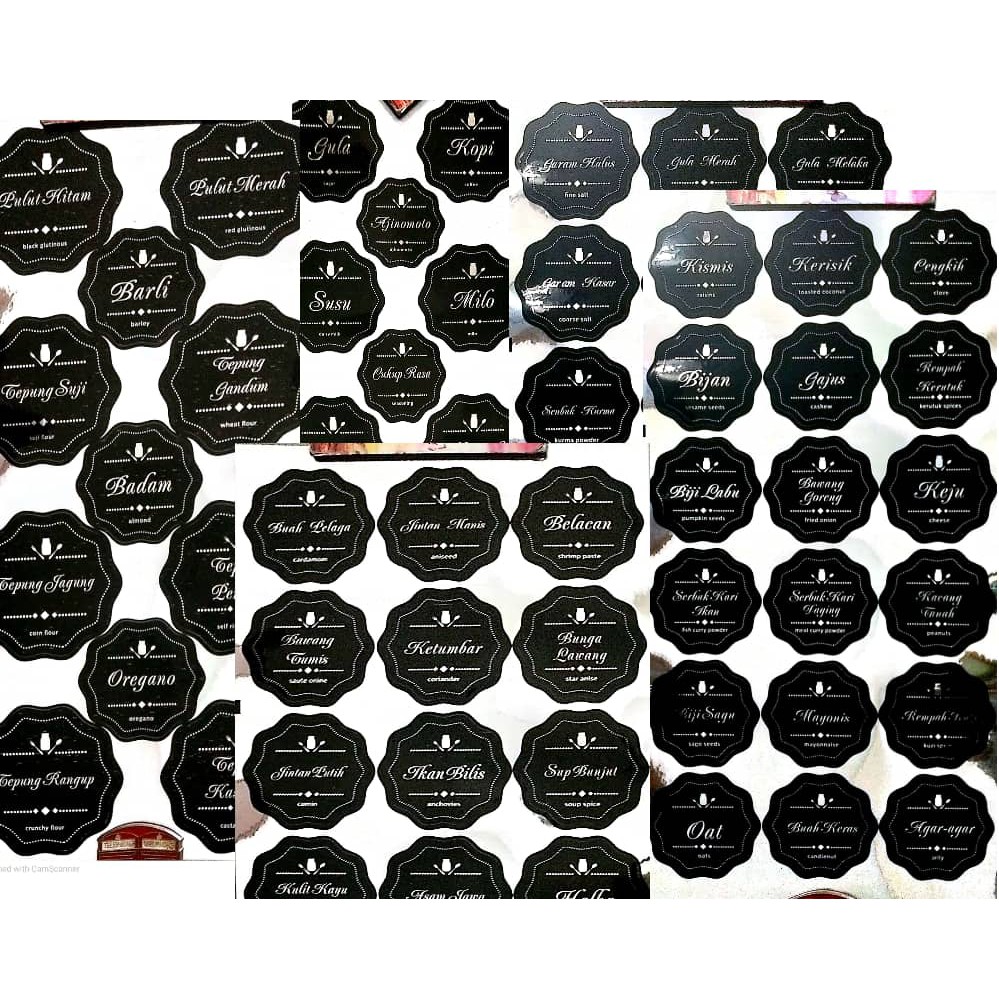 75pcs Sticker label dapur kitchen organizer label sticker dapur label ...