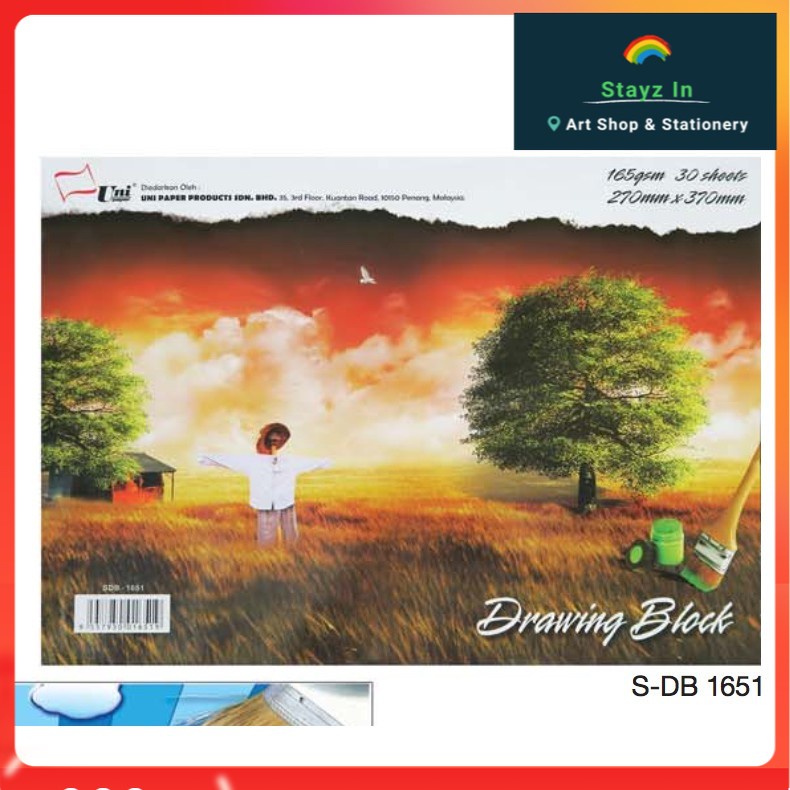 Uni Drawing Book B4 Drawing Block 30 Sheets 165gsm Kertas Lukisan Buku ... Uni Drawing Book B4 Drawing Block 30 Sheets 165gsm Kertas Lukisan Buku ...
