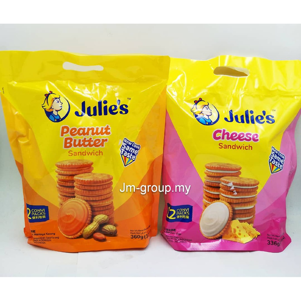 Julie's Peanut Butter12 convi-packs 330g / Julie's Cheese Sandwich 12 convi-packs 360g | Shopee ...