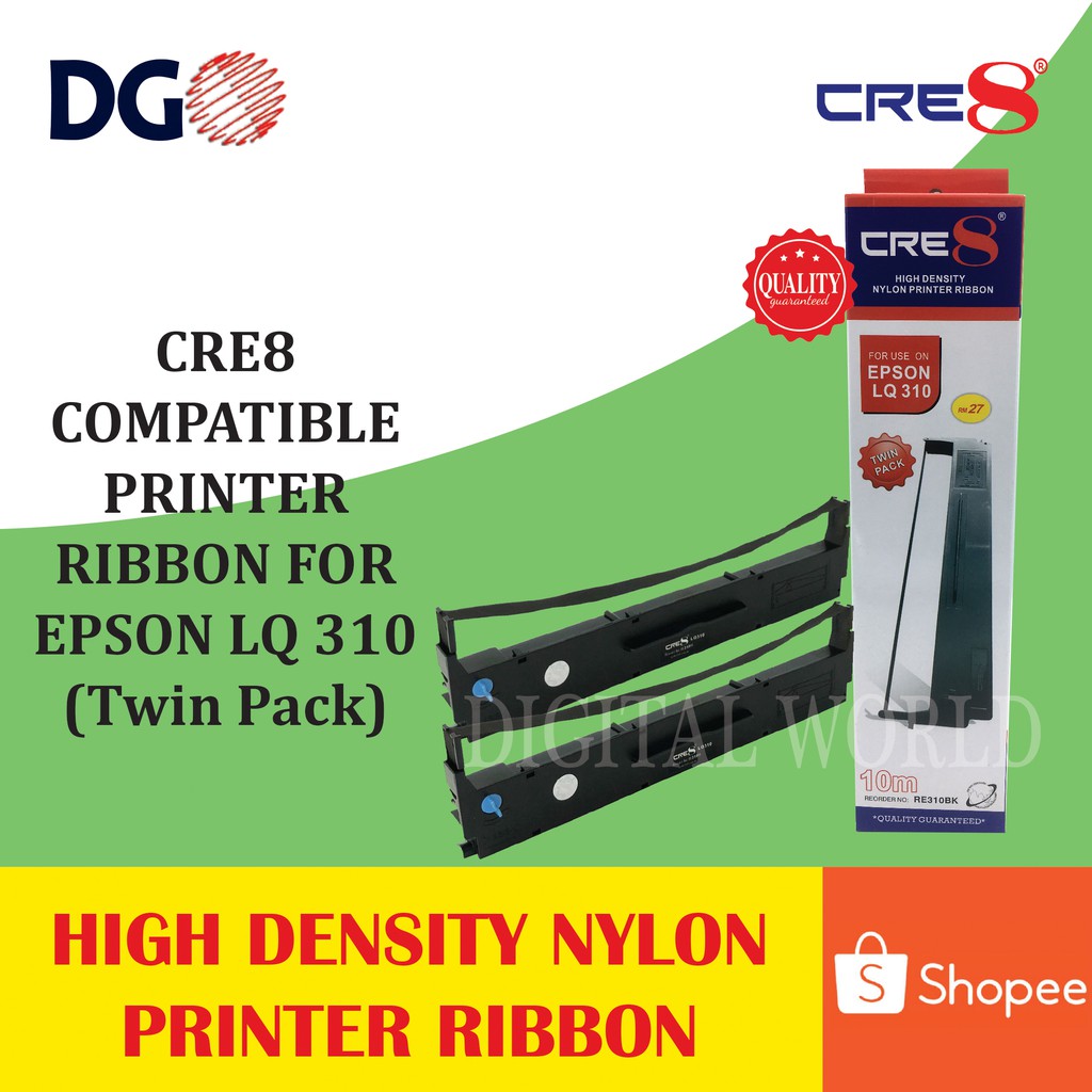 CRE8 RIBBON (TWIN PACK) FOR LQ310 EPSON COMPATIBLE LQ-310 LQ310 INK ...