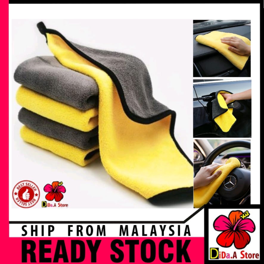 Kain Pengelap Kereta Microfiber Tuala Penyerap Kain Pembersih / Kain ...
