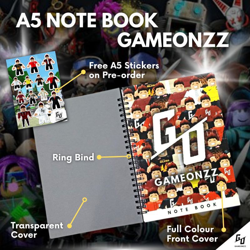 GAMEONZZ: NOTE BOOK & FREE STICKER | Shopee Malaysia