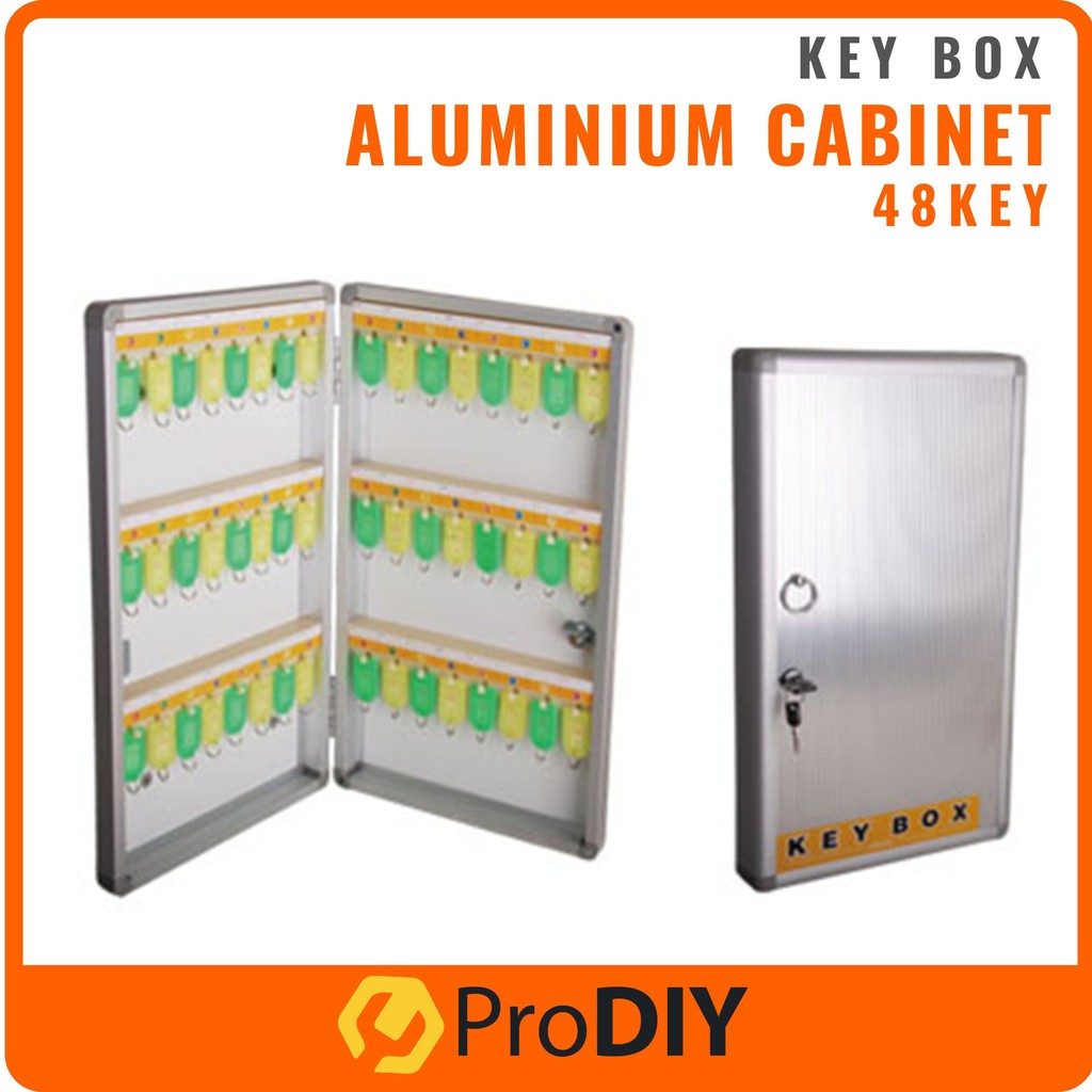 HVILOG H-1048 48Pcs Key Box Aluminium Cabinet Safety Key Storage Box ...