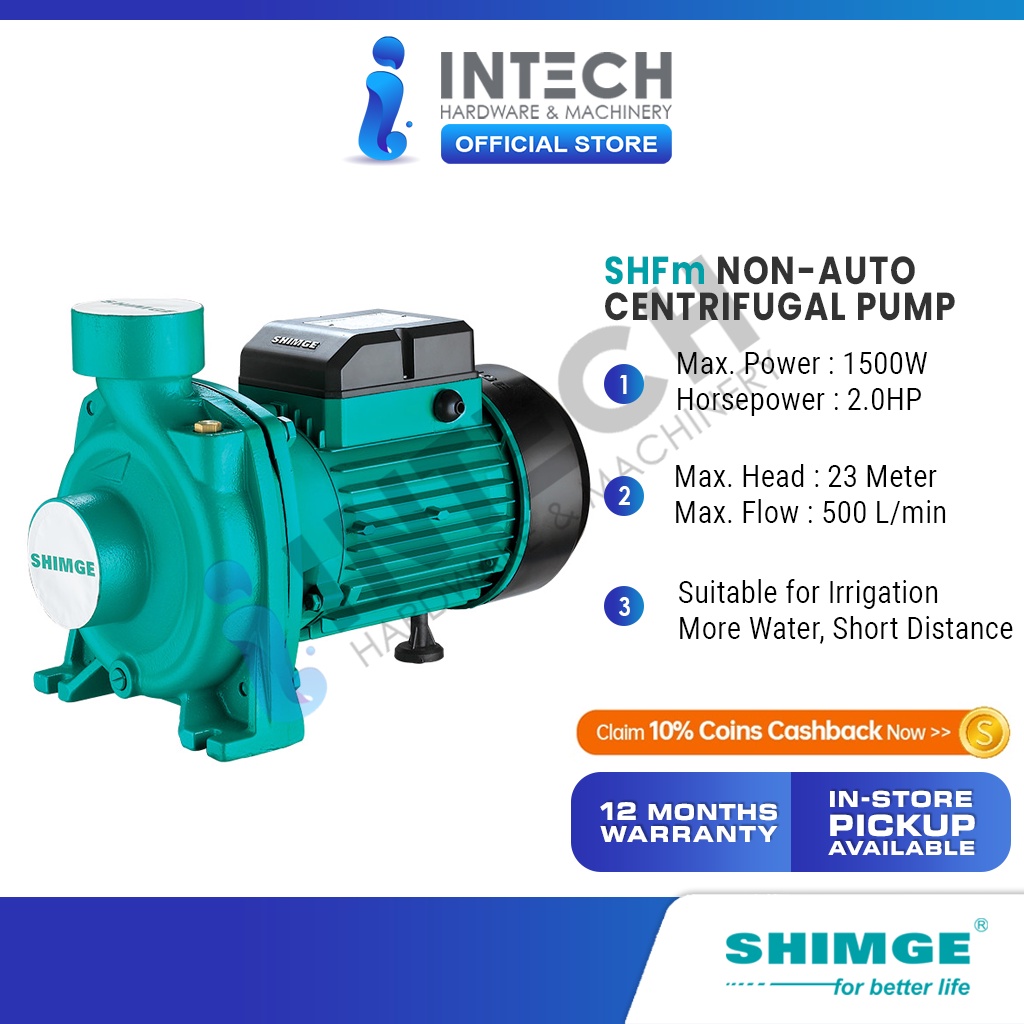 Shimge SHFm Centrifugal Water Pump | 1500W / 2HP | Pam Air Kebun ...