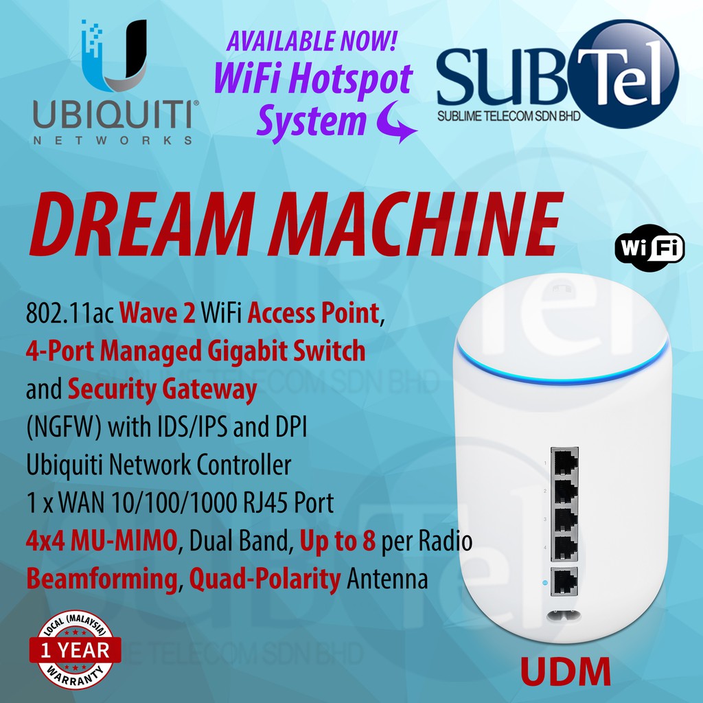 Ubiquiti Dream Machine UDM Access Point UAP built in USG Cloud Key ...