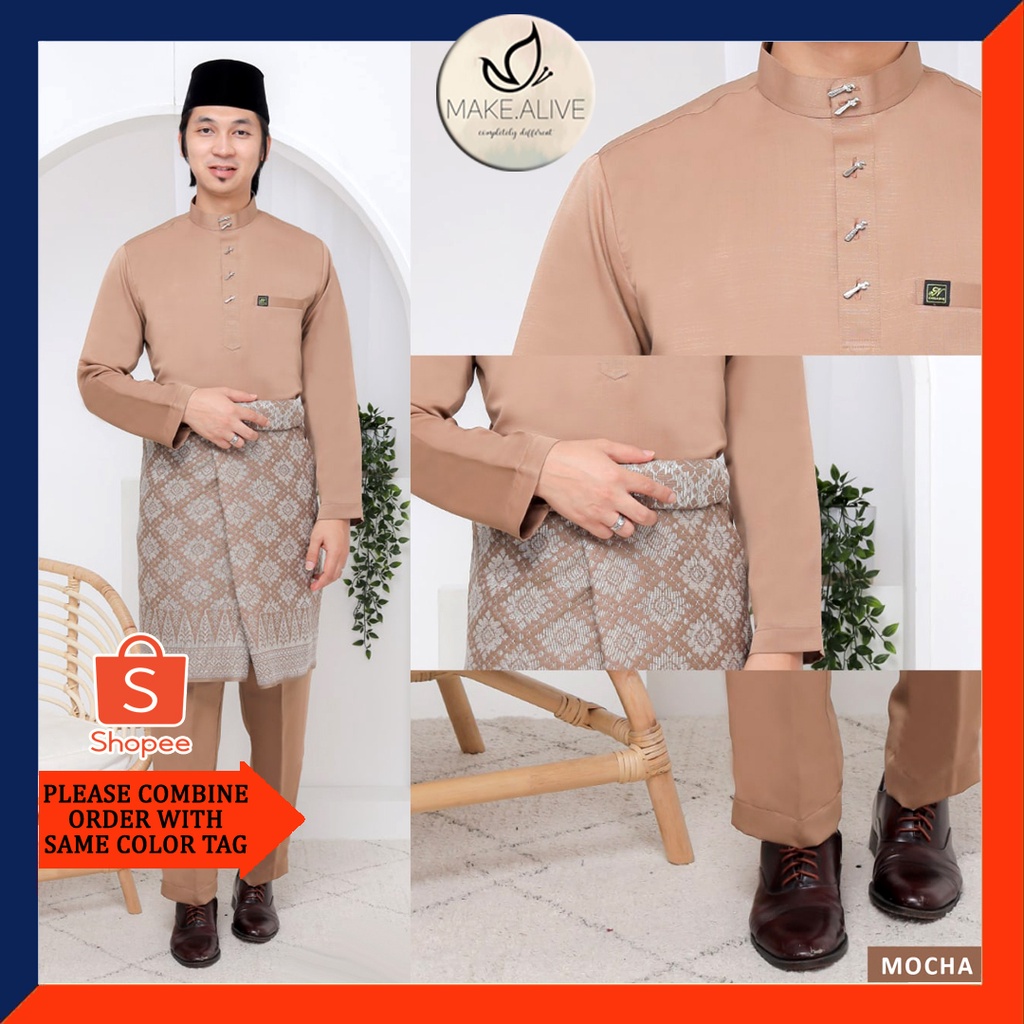BAJU RAYA [S M L XL 2XL 3XL 4XL 5XL] MOCHA BROWN Baju Melayu AL HABIB ...