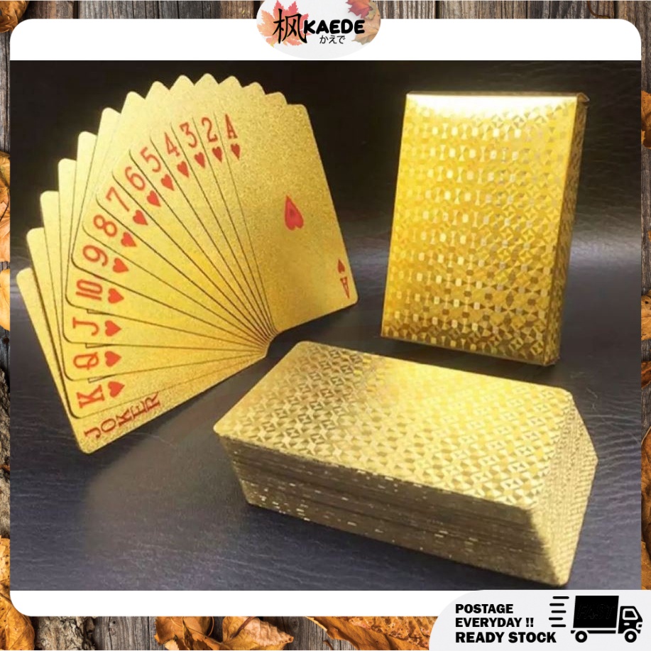 【Gold/ Silver】 Premium Gold Waterproof Plastic Foil Luxury Poker Card ...