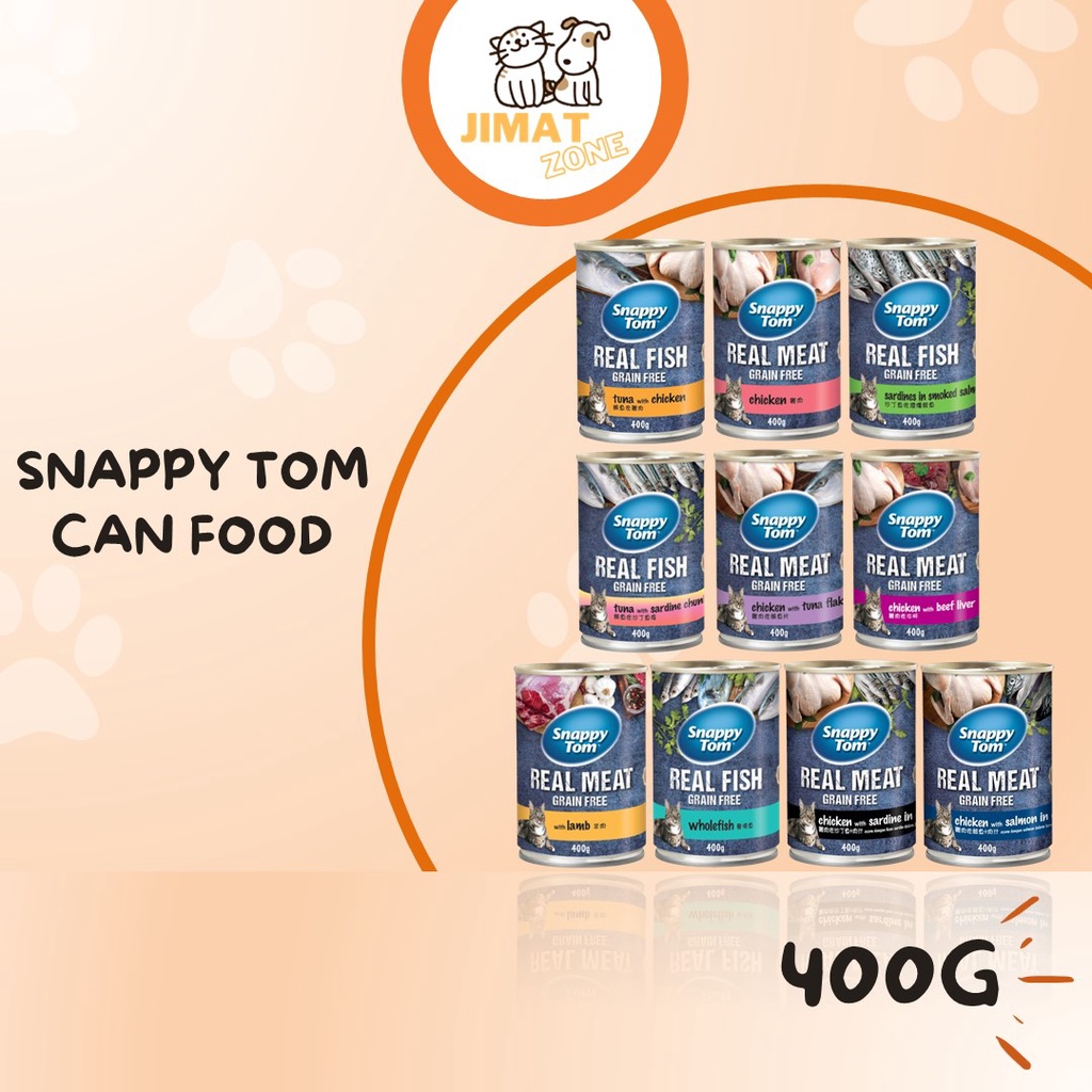 Snappy Tom Cat Can Wet Food 400G - Sardine Salmon , Whole Fish , Tuna ...