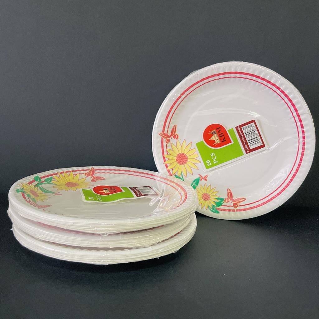 PAPER PLATE 20'S 7 INCH / 9 INCH -PINGGAN KERTAS | Shopee Malaysia