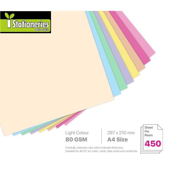 Original ace a4 colour paper 80gsm 450 sheets kertas warna a4 paper ...