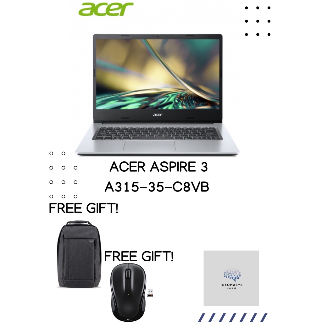 Acer Aspire 3 A315-35-C8VB( Celeron N4500, 4GB, 256GGB SSD, Intel, W11 ...