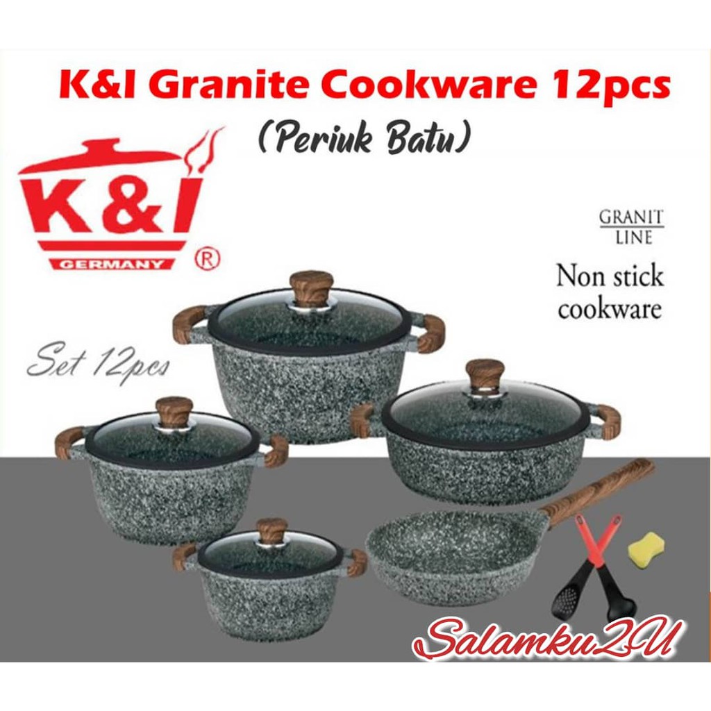 K&I Set Periuk Batu /Periuk Purba/Germany Granite/K&I/Non stick ...