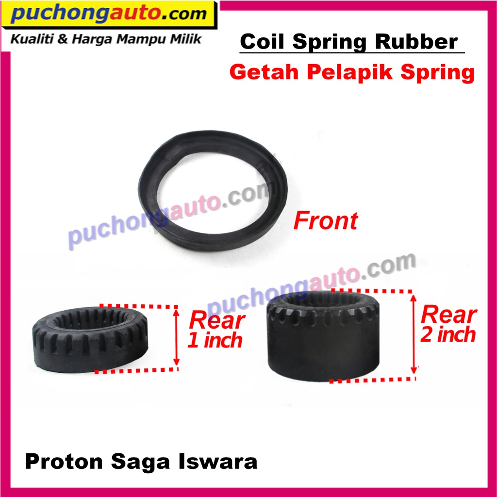 Proton Saga 12V Iswara - Front Rear Coil Spring Rubber Getah Pelapik ...