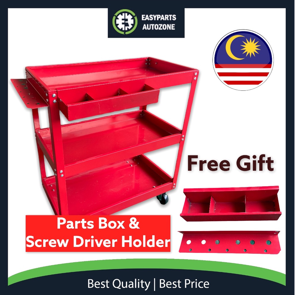 Autozone 3 Layer Tools Trolley Rak Bengkel Garage Rack Workshop Rack ...