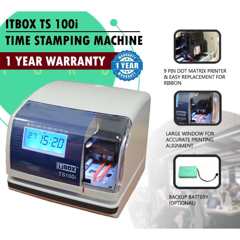 iTBOX TS100i Time Stamping Machine | Time & Date Stamp Machine ...