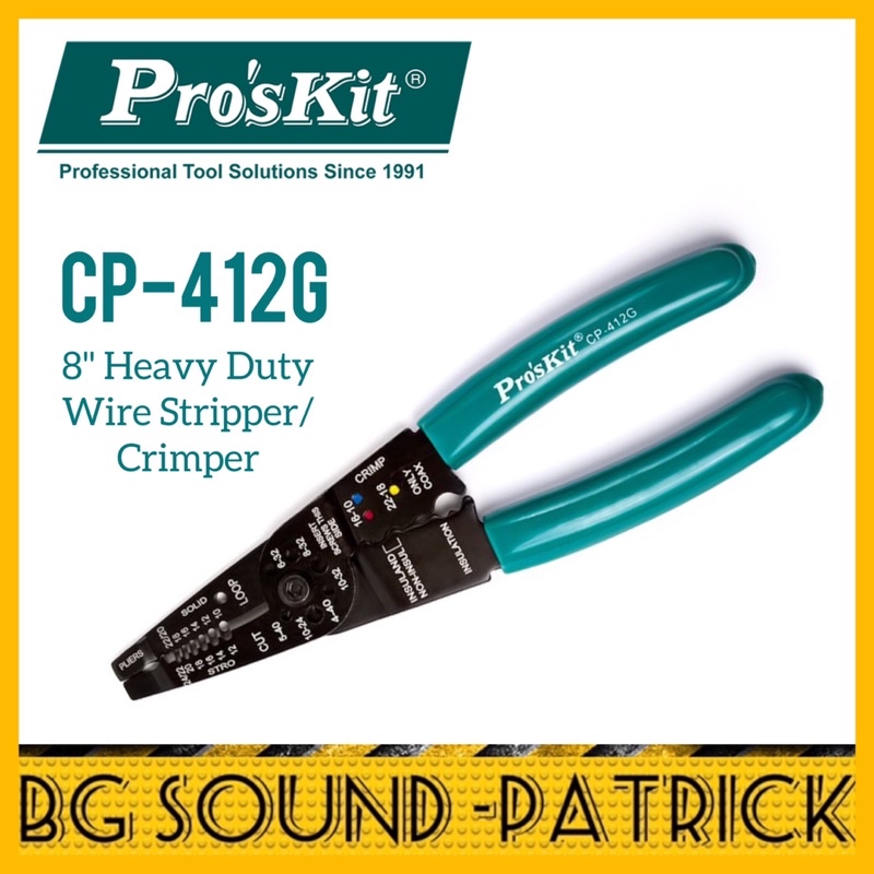 Proskit CP-412G 8" Heavy Duty Wire Stripper/ Crimper | CP412G | Shopee Malaysia