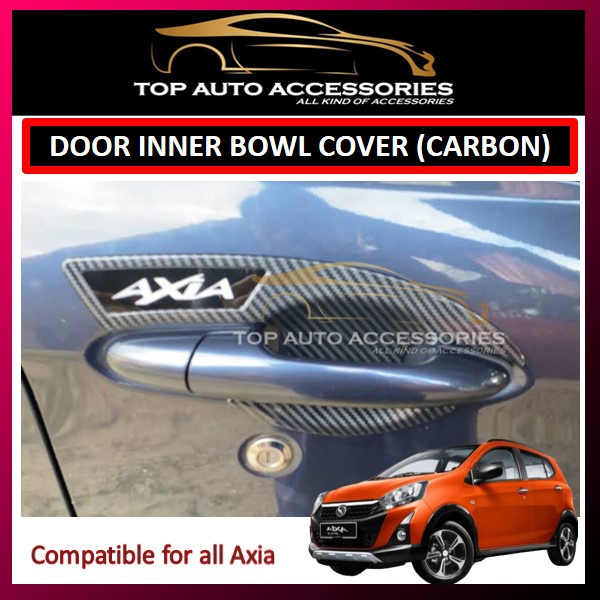 PERODUA AXIA (ALL) DOOR INNER BOWL COVER CARBON, CHROME AND PIANO BLACK ...