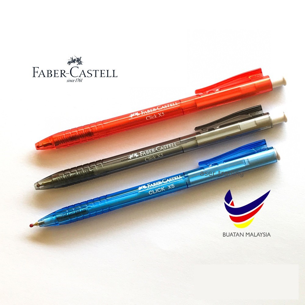 Faber-Castell RETRACTABLE BALL PEN CLICK X5 0.5mm - FA-1425 ( Black ...