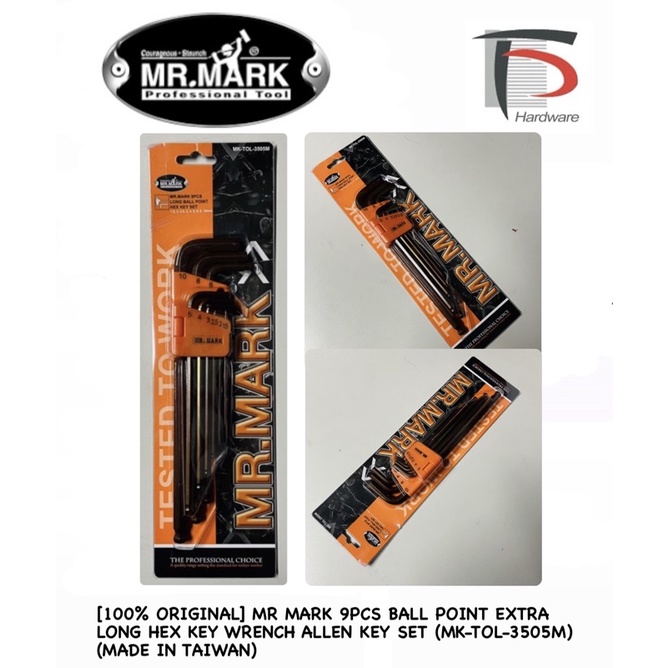 [100% ORIGINAL] MR MARK 9PCS BALL POINT EXTRA LONG HEX KEY WRENCH ALLEN ...