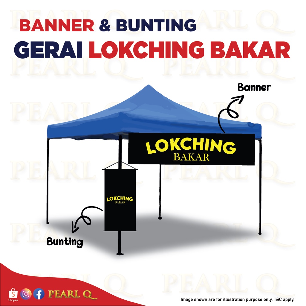 Banner Gerai Makanan Lokching Bunting Satay Ikan Bakar Lokching Sos ...