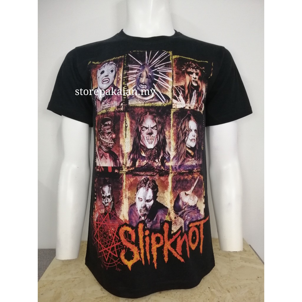 ( READY STOCK ) SLIPKNOT 100% Cotton Rock Band T-Shirt,Baju Band ...