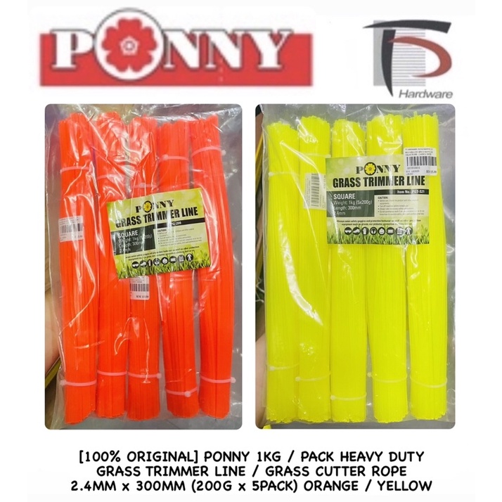 [100% ORIGINAL] PONNY SQUARE GRASS TRIMMER LINE / GRASS CUTTER ROPE 2 ...