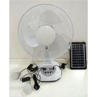 Kipas Solar 12" Potable Solar Rechargeable Fan Light Power Bank untuk ...