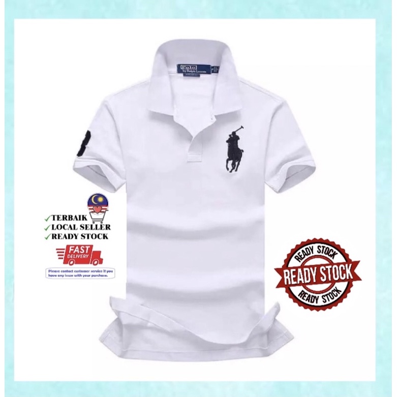 Baju Colar Yang Kain Berkualiti Harus dengan Logo Besar sulam/Men ...