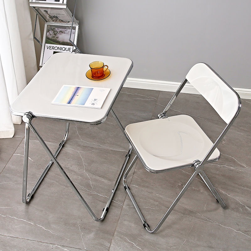 Transparent Nordic Acrylic Folding Table Simple Table Storage Sidetable ...