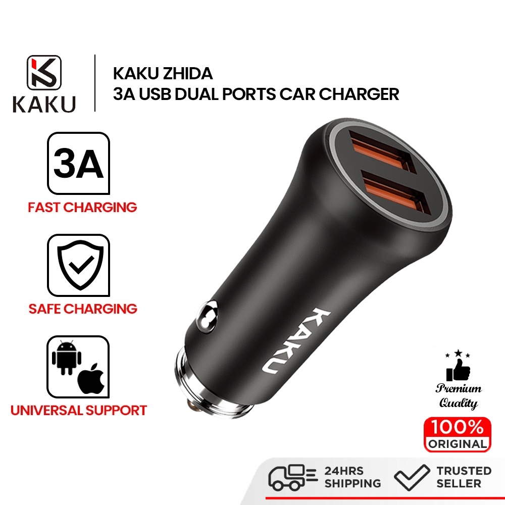 KAKU ZHIDA 3A Dual USB 3.0 Car Charger Fast Charging Quick Charge ...