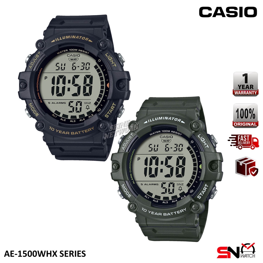 Casio AE-1500WHX Extra-Long Series Digital Resin Band Men Sports Watch | Shopee Malaysia
