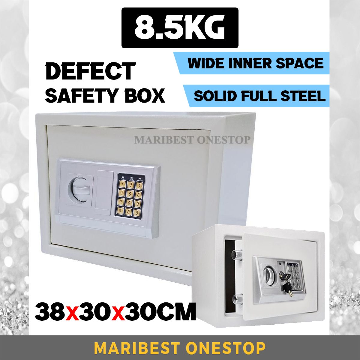 Defect 8.5kg large 38cm fit a4 size safety box safe box burglary safe ...