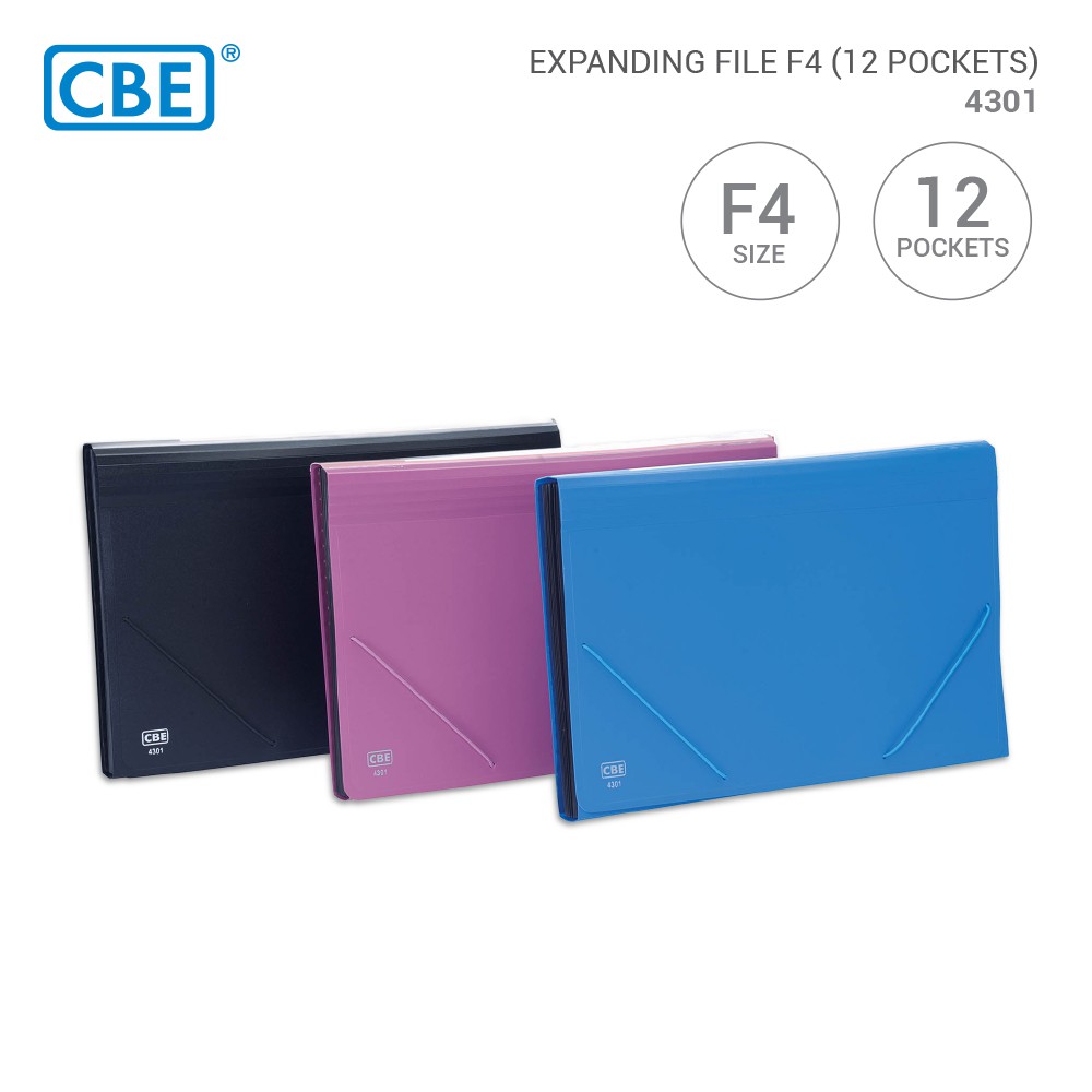 Cbe 4301 Expanding File F4 12 Pockets Random Colours Shopee Malaysia