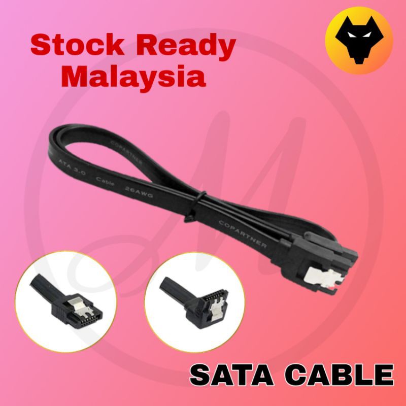 SATA Cable 3.0 6Gbps L Shaped / Straight Serial ATA Data Cable | Shopee ...