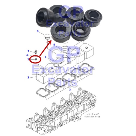 (6 PCS X 1 SET) PC200-7 / SA6D102 HYDRAULIC EXCAVATOR ENGINE VALVE ...