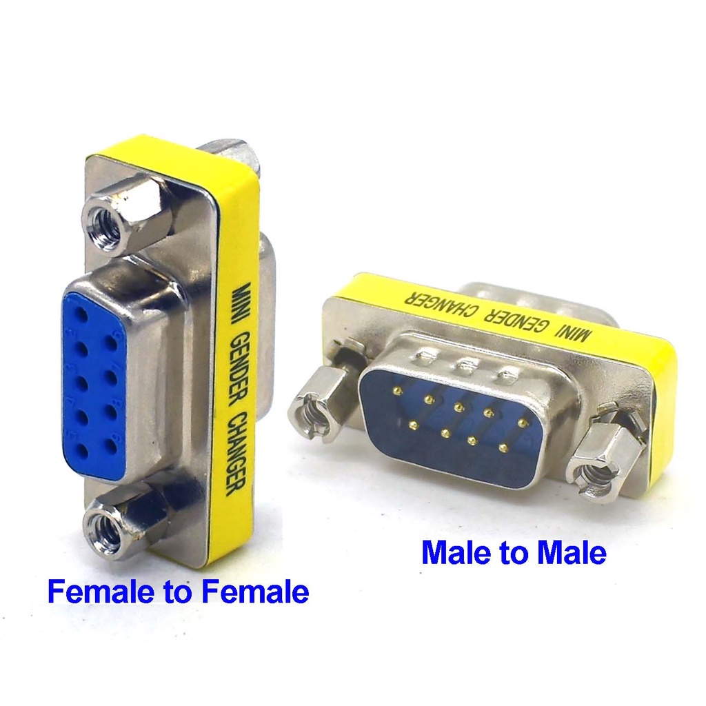 RS232 Female To Female to Male to Male Mini DB9 9Pin Gender Adapter ...