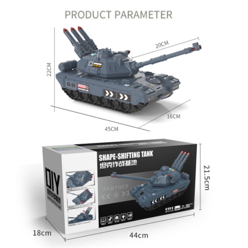 Military Vehicles Sets, Battle Tank Toy with Realistic Light and Sound ...
