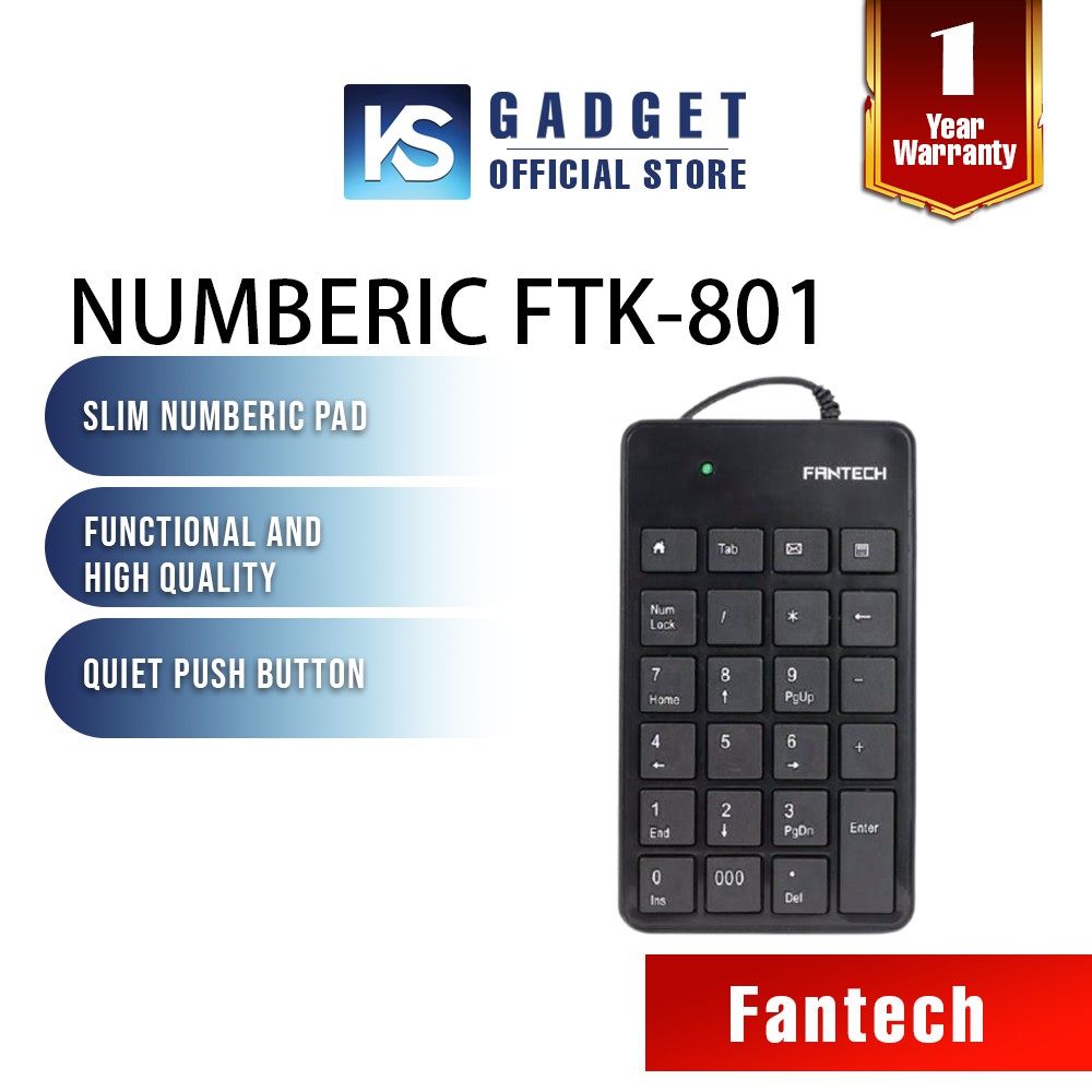FANTECH FTK-801 Numberic Keypad With 4 Office HotKeys | Shopee Malaysia