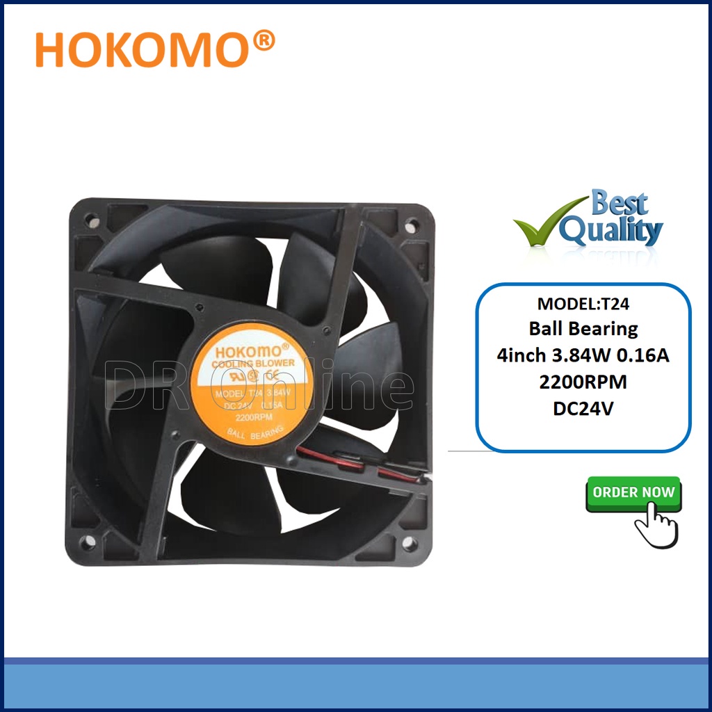 HOKOMO Cooling Blower Fan Axial Fan 4 Inch Ball Bearing, 120mm x 120mm x 38mm 240VAC /110VAC ...