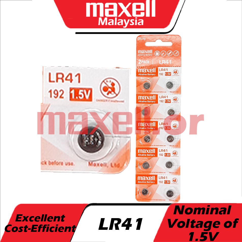(Original) LR 41 Maxell Micro Alkaline Battery Button Cell ( 1pc ...