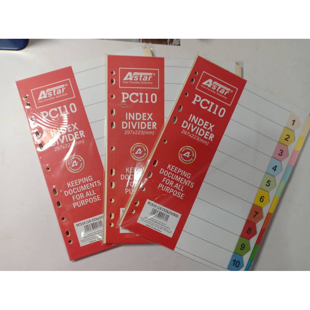 ASTAR INDEX DIVIDER (PCI 10)(5sets Each Pack) | Shopee Malaysia
