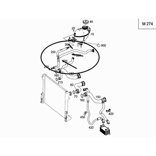 Mercedes Benz Original Spare tank Vent Line Breathe Hose to Radiator ...