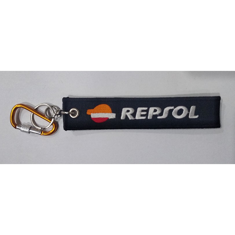Repsol Keychain Embroidered with Aluminium Carabiner / keychain Sulam ...