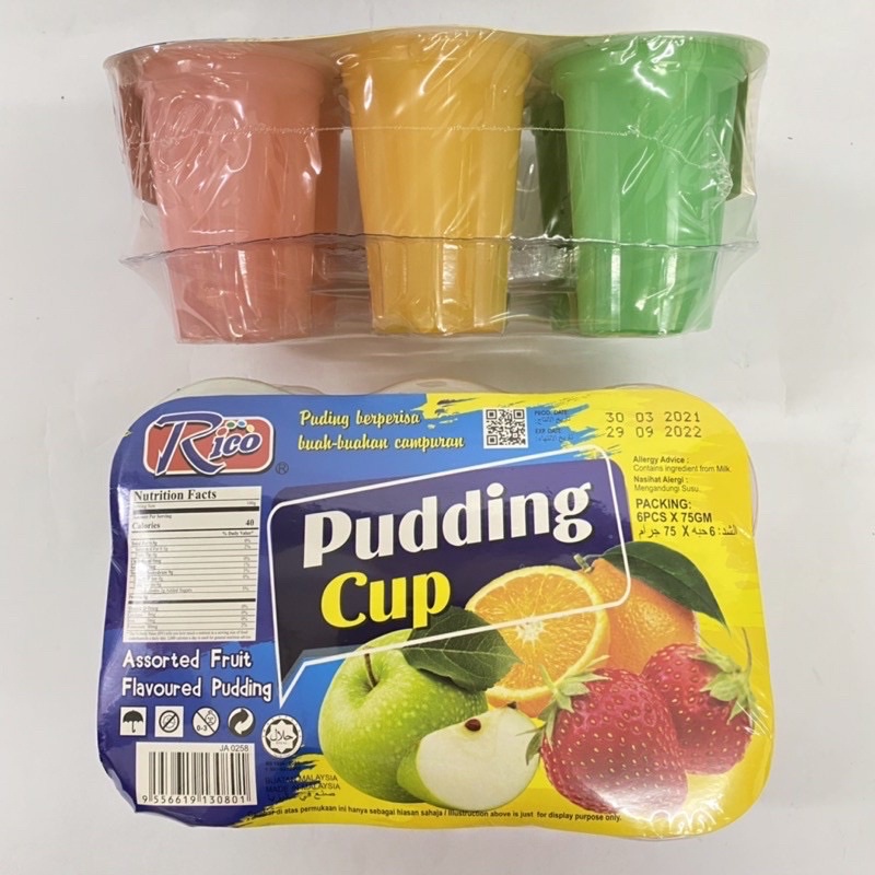 Rico Pudding Cup Assorted Fruit Flavors 6pcsX75g | Shopee Malaysia